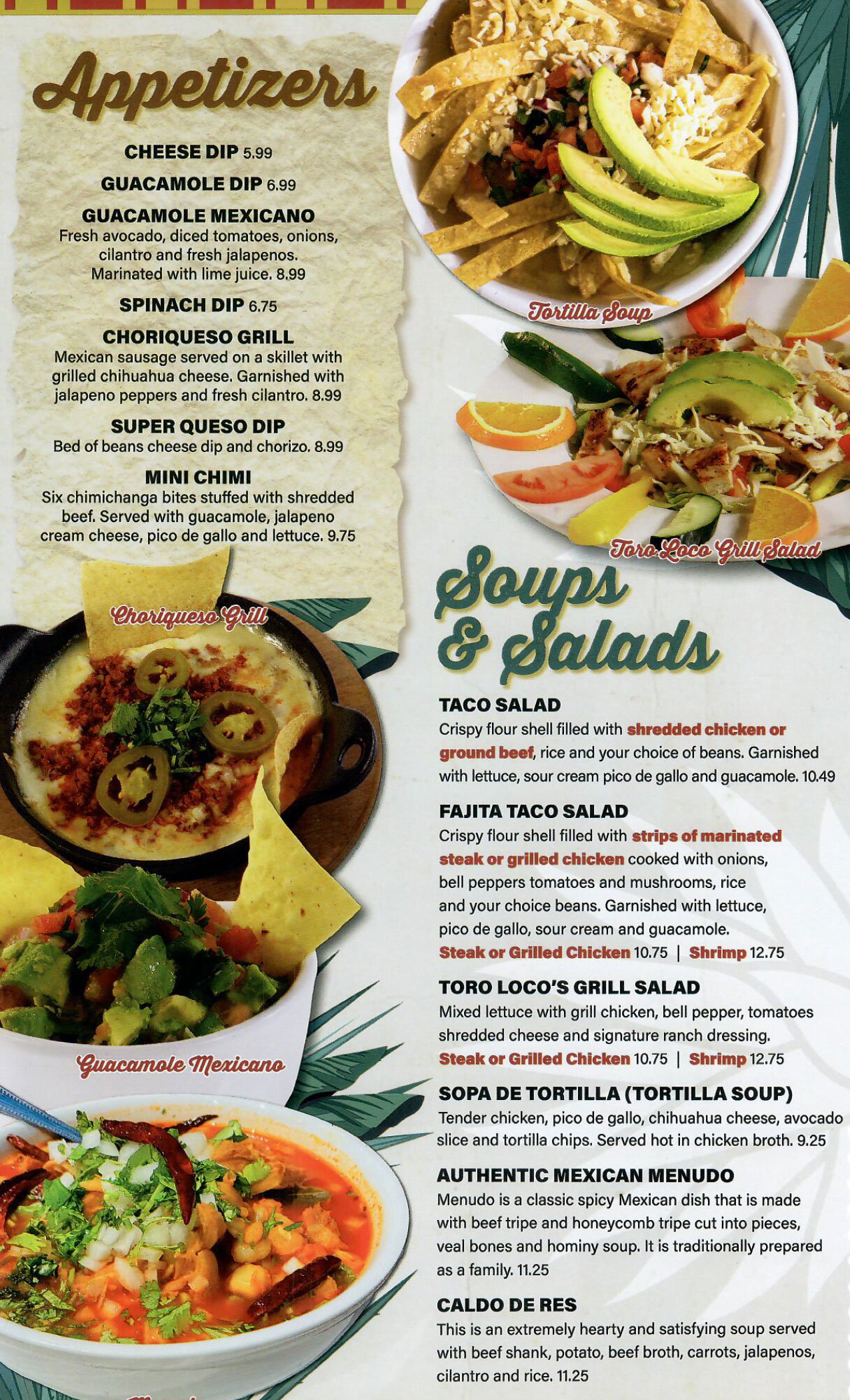 To Go Menu – El Toro Loco KC