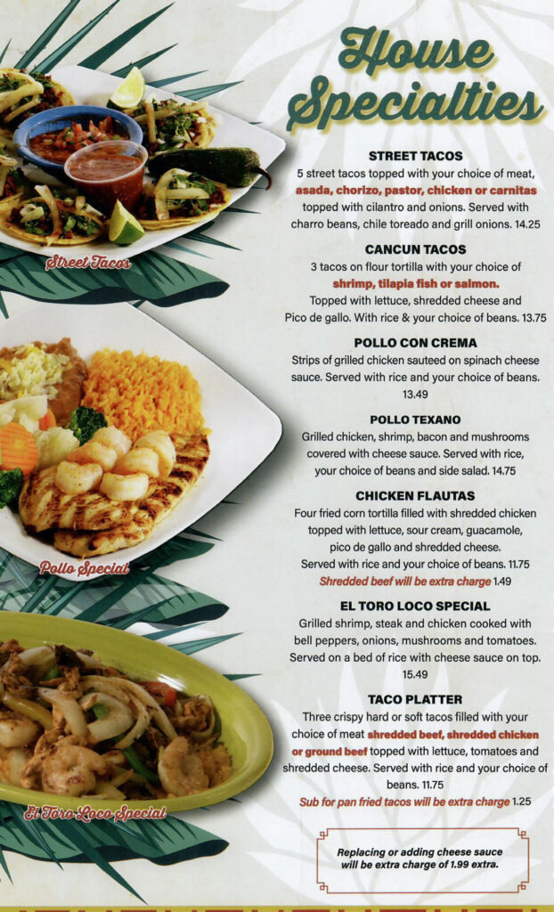 To Go Menu – El Toro Loco KC